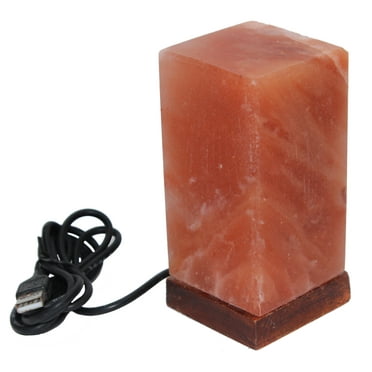 Himalayan Hand Carved Orange Crystal Salt Lamp LED Light Bulb - Walmart.com