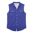 Ceisia Mens Solid Color Sleeveless Button Down Pocket Vest Casual Loose ...