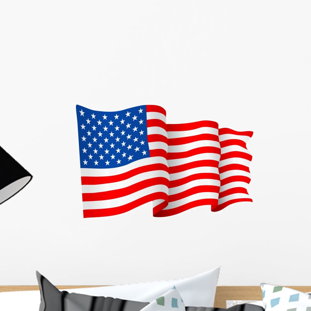 Usa American Flag Waving Wall Mural Decal Sticker Wallmonkeys Peel usa-american-flag-waving-wall-mural-decal-sticker-wallmonkeys-peel