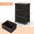 Veryke 3 Drawer Dresser with Fabric Bins, Wooden Top Nightstand for Bedroom, Living Room ...
