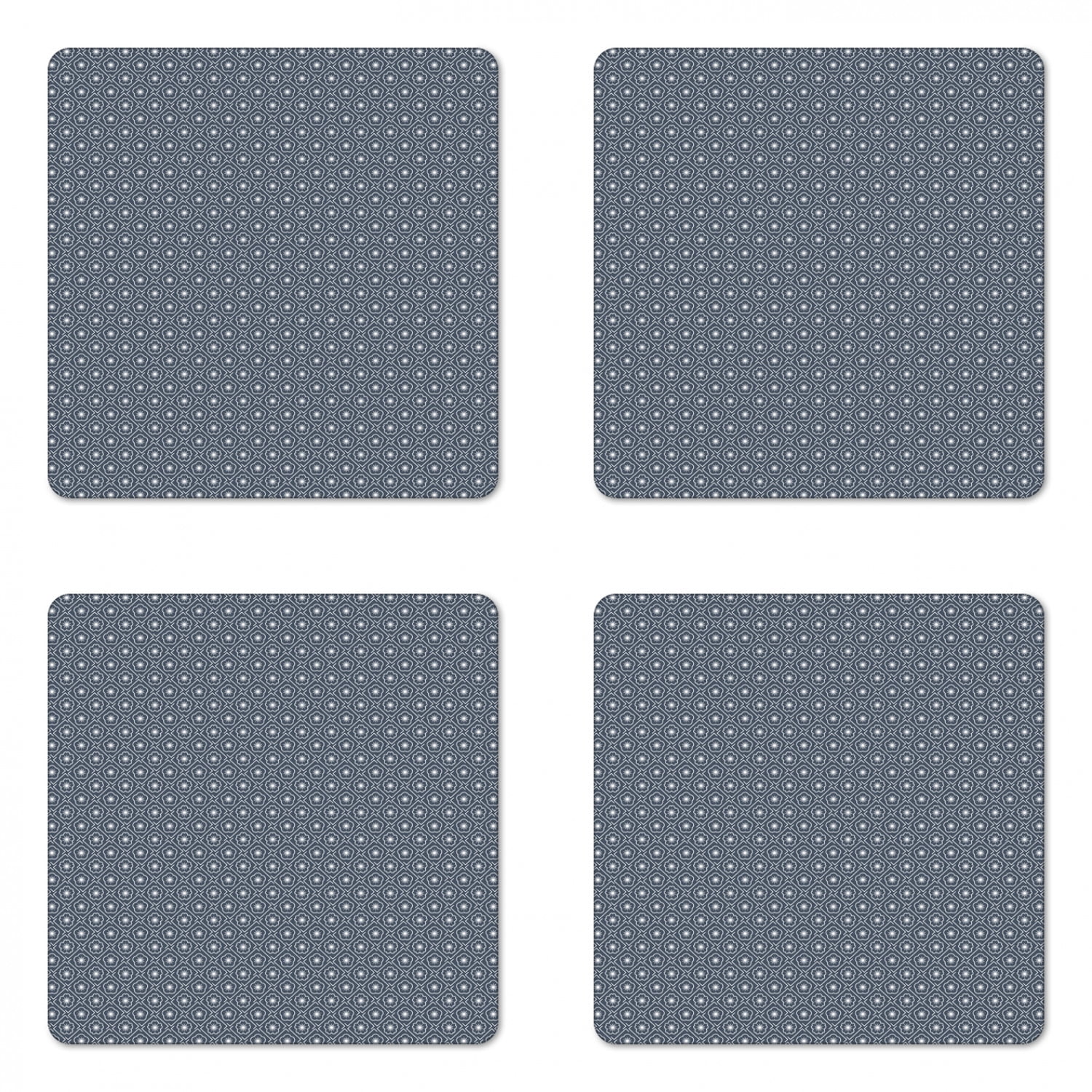 Japanese Coaster Set of 4, Checked Like Diagonal Pattern with Spring ...