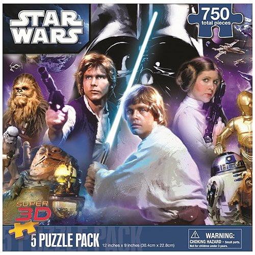 Super 3D Lenticular Puzzle - Star Wars Set - 5-Pack - Walmart.com ...