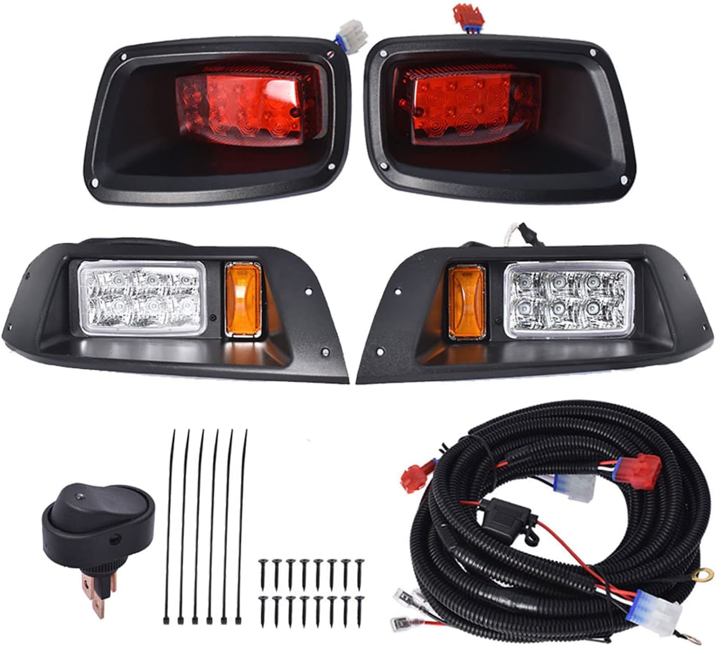 LED Headlight Tail Light Kit Assembly Replacement for EZGO TXT Golf ...