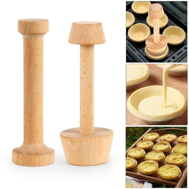 Pretty Comy Wood Egg Tart Pusher Double Side Tart Tamper Pastry Pusher ...
