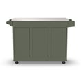 Homestyles Dolly Madison Solid Wood Kitchen Island Cart in Sage Green ...
