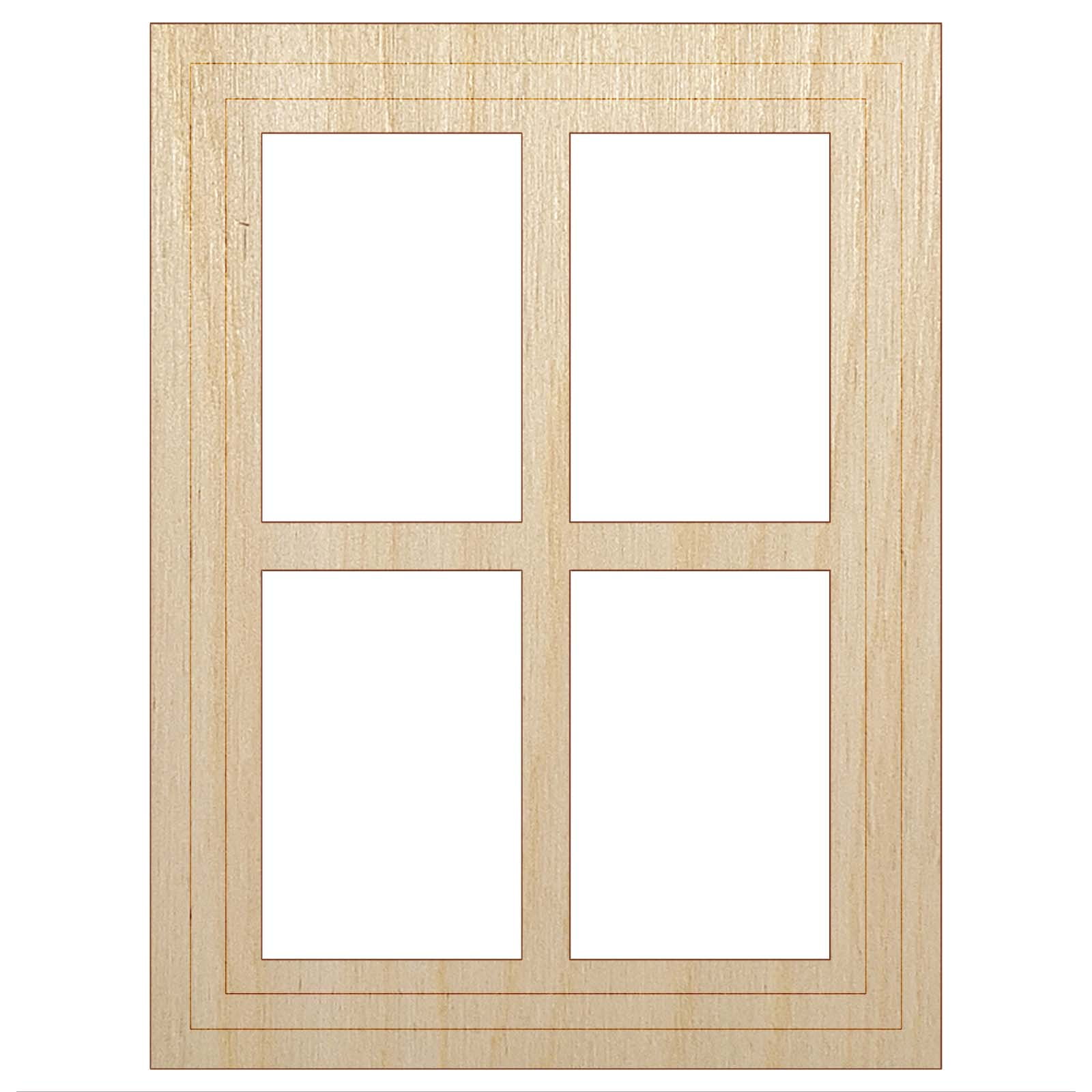 Glass Window Wood Shape Unfinished Piece Cutout Craft DIY Projects - 6. ...