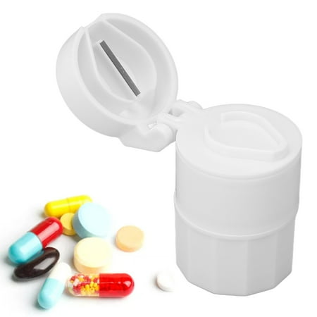 Tbest Pill Cutter White Multifunctional 4 In 1 Cylindrical Medicine ...