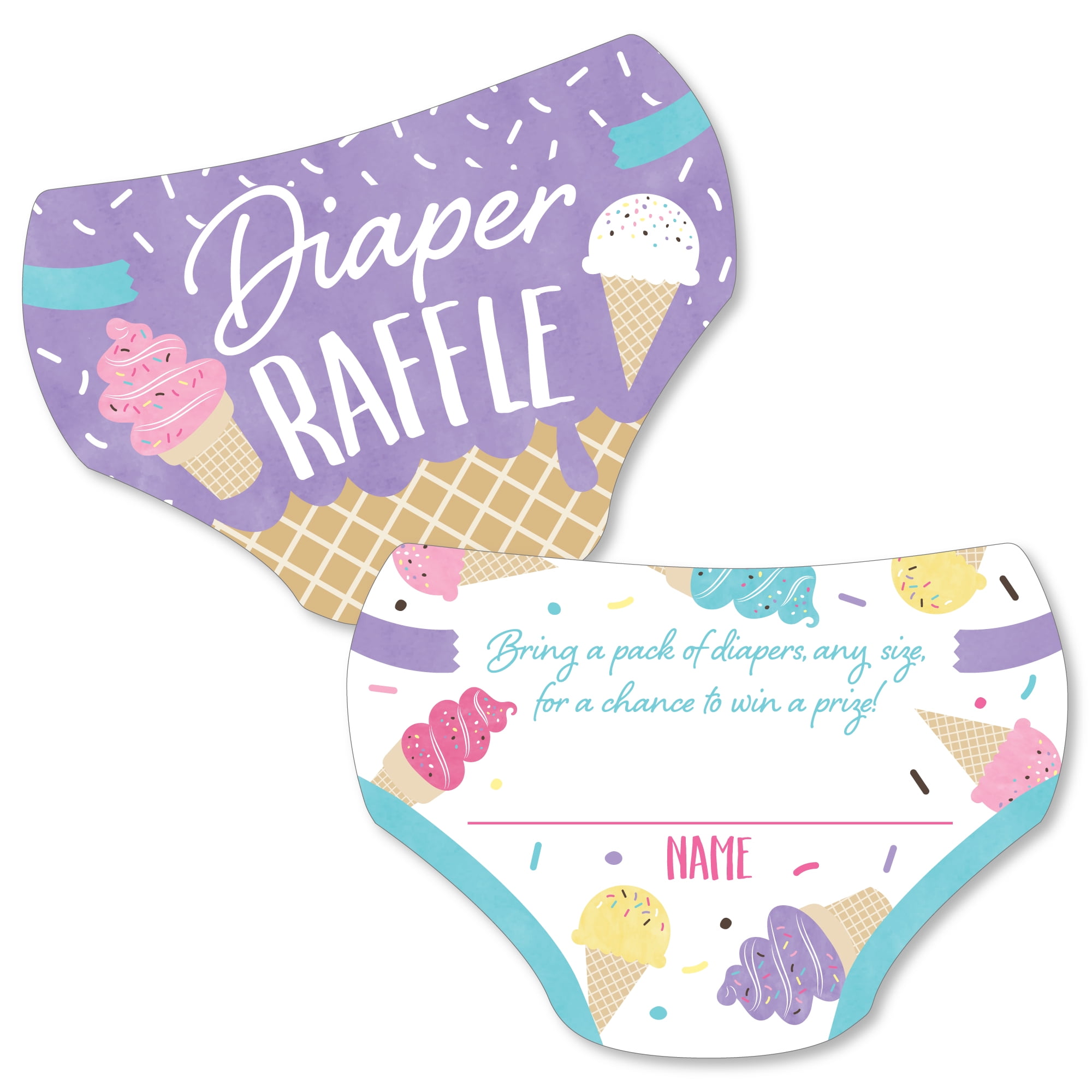 Big Dot of Happiness Scoop Up The Fun - Ice Cream - Diaper Shaped ...