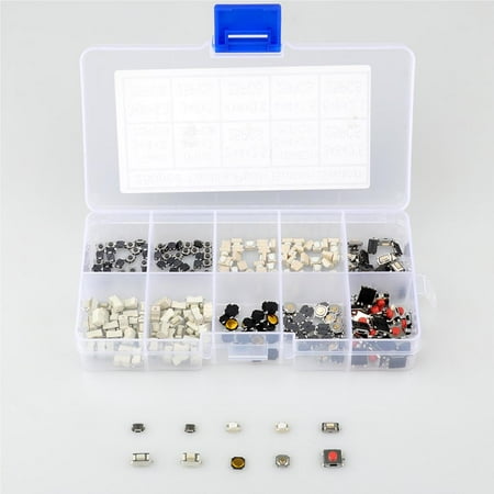 Electronicheart 250Pcs 10 Values Tactile Push Button Switches Micro ...