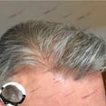 ZJZZ HZZA 1B20 Grey Black Brown Men‘s Microskin Toupee Natural Hairline ...