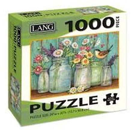 LANG - 1000 Piece Puzzle -"Mason Flowers", Artwork by Susan Winget ...