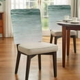 Abstract Wave Texture Chair Back Covers Set of 4, Green Gradient ...