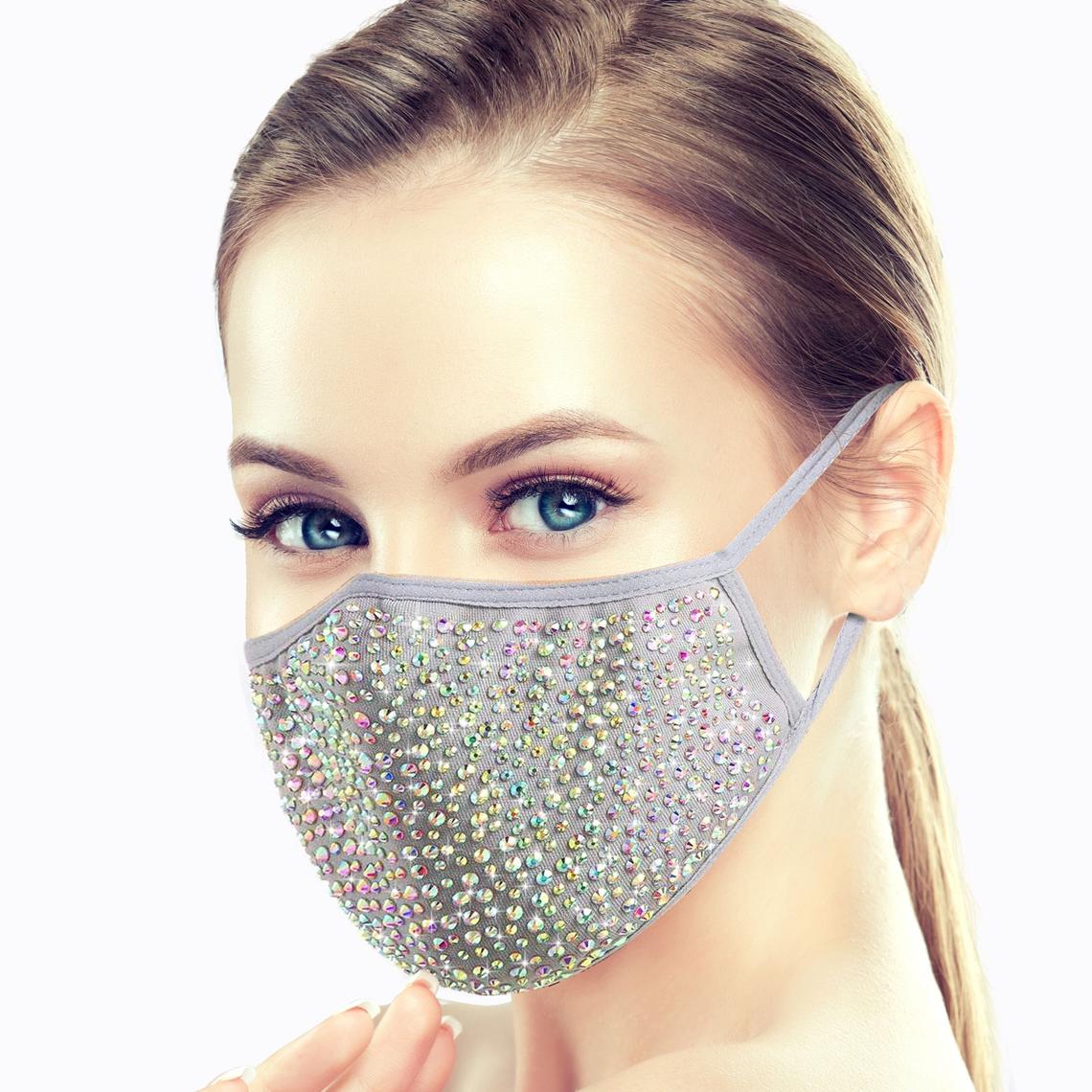 CoMiracle 4 PCS Sparkly Face Mask Bling Swarovski Rhinestone Mask ...