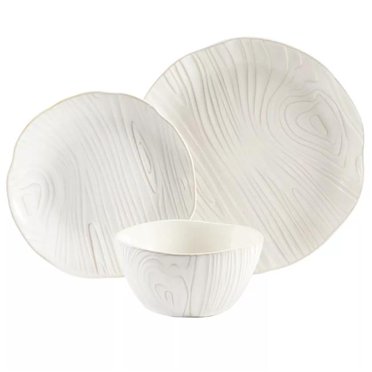 Martha Stewart Fine Ceramic Floral Dinnerware Set, White - Walmart.com