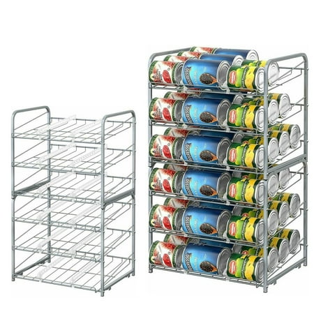 NEX 2 Pack Stackable Can Storage Rack Dispenser Cabinet Organizer ...