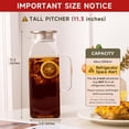 2 Pack Square Glass Water Pitcher with Lid and Spout, 2L/68oz Heat ...