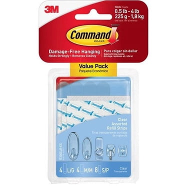 Command Decorating Clips Value Pack, White, 40 Clips, 48 Strips/Pack ...