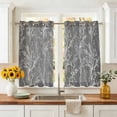 Dark Grey Sheer Curtains 45 Inch Long 2 Panels, White Tree Branch ...