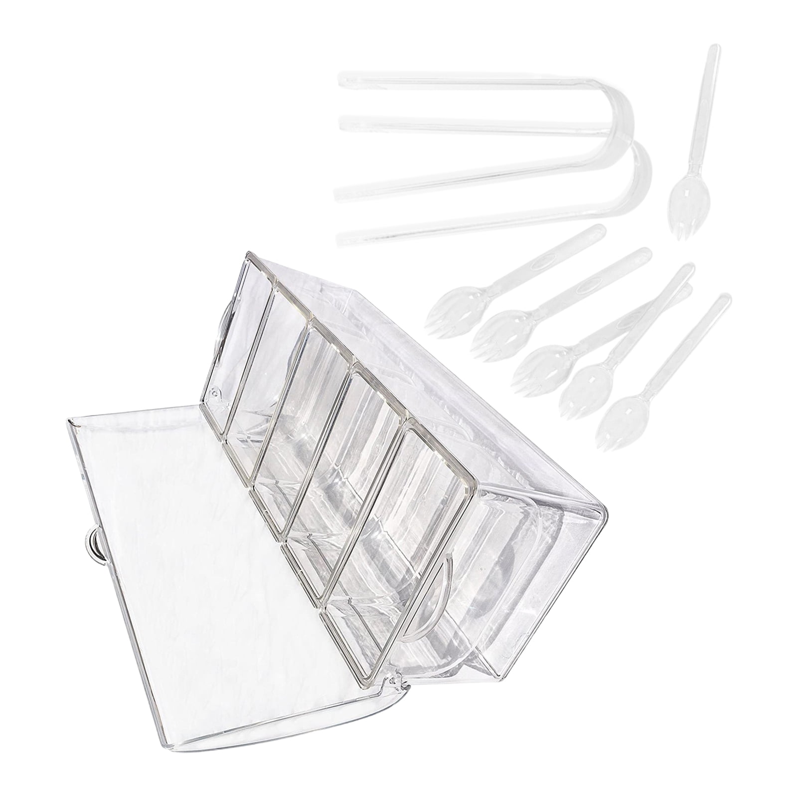 Toystoory Caja para ensalada sellada de 5 compartimentos con cubierta ...