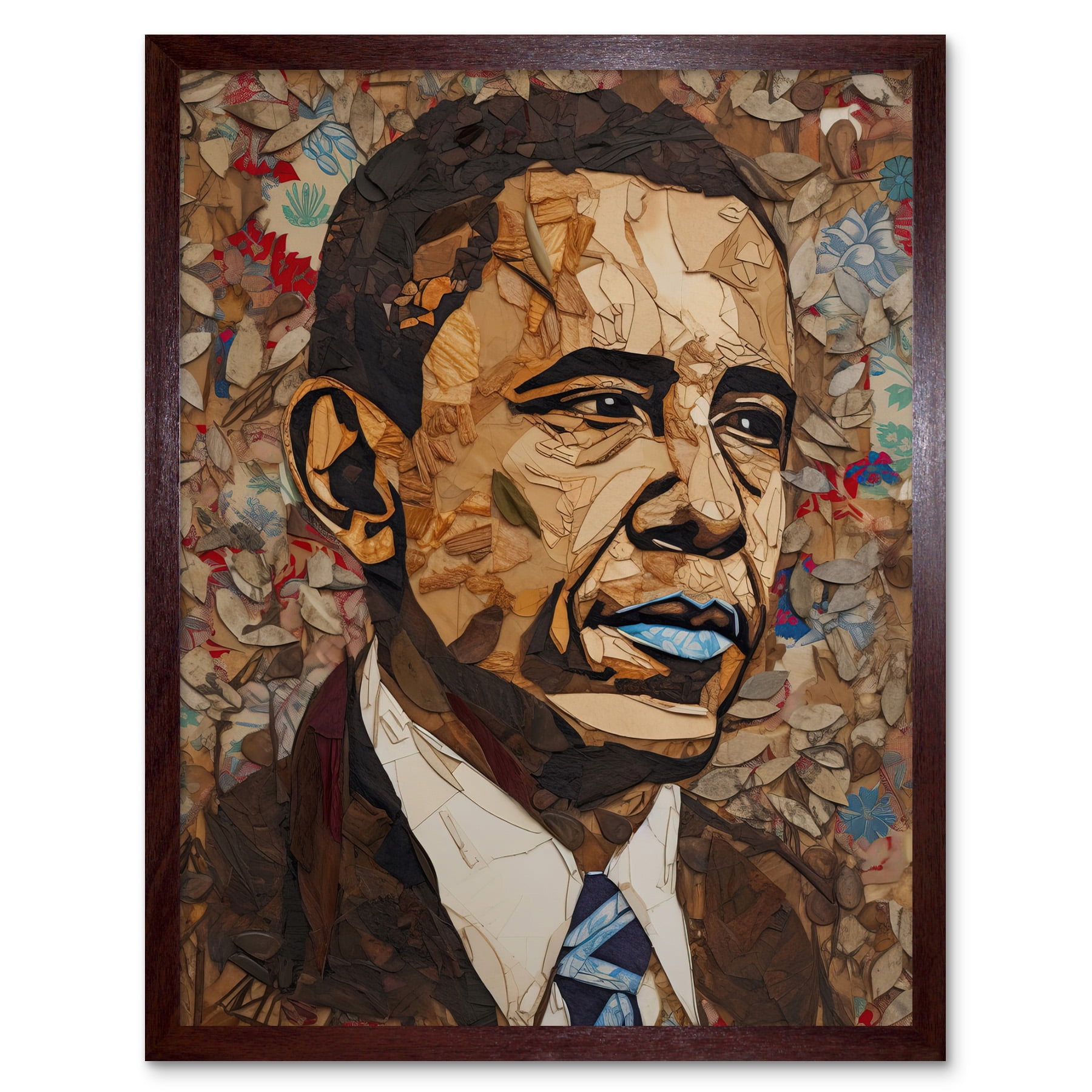 Barack Obama Collage Art Portrait Art Print Framed Poster Wall Decor ...