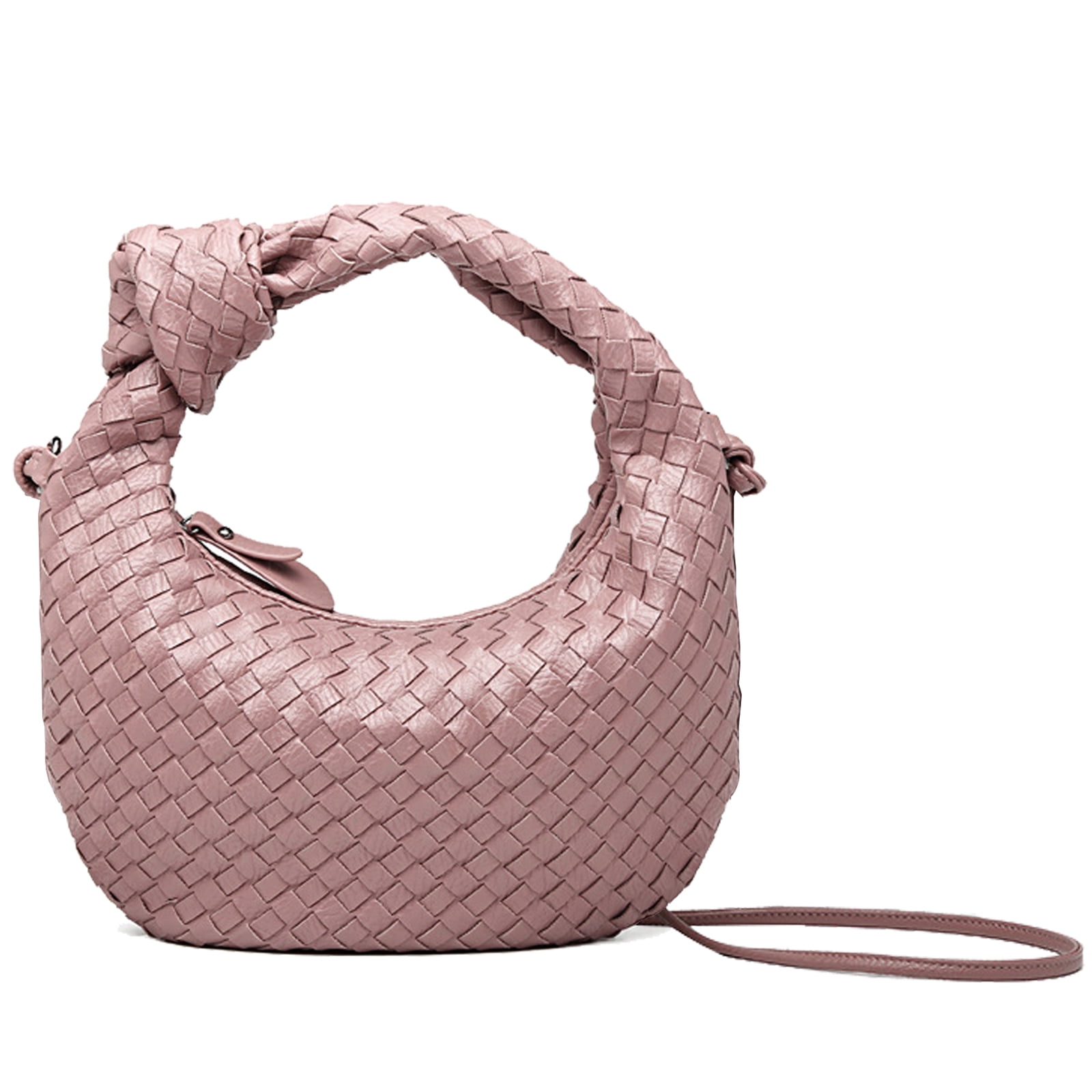 2022 Women Knotted Woven Handbag Pu Leather Dumpling Bags Fashion ...