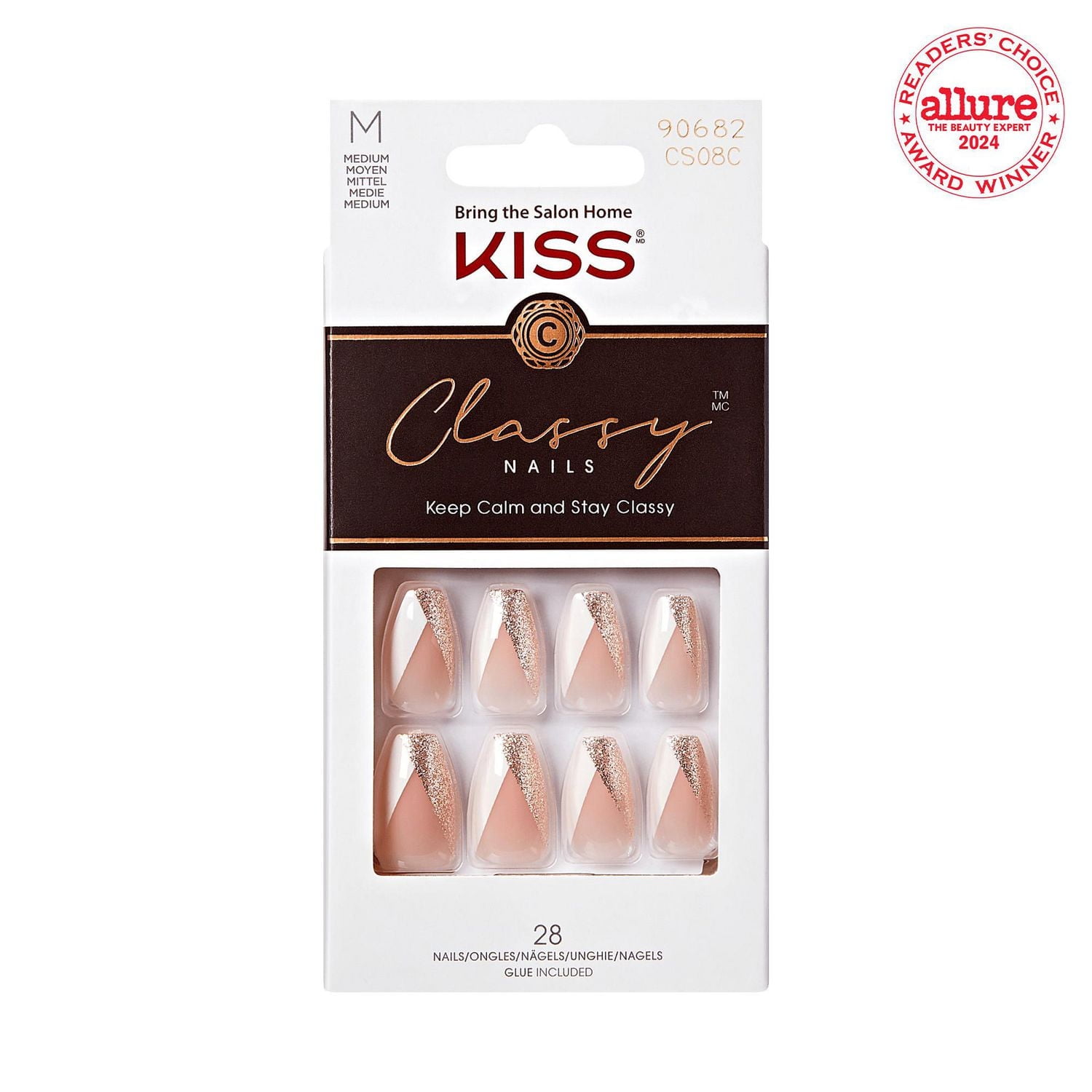 Click here for Kiss Classy - Fake Nails  28 Count  Medium M prices
