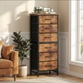 Modern Tall 6-Drawer Dresser with Metal Frame & Anti-Tip Base, Wood ...