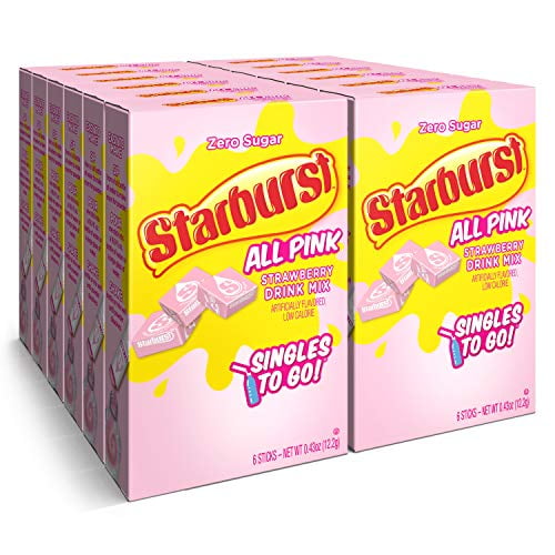 Starburst Singles To Go Powdered Drink Mix, All Pink Strawberry, 12 ...