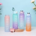 25oz Plastic Water Bottle with Straw - Portable Sports Drinking Cup for ...