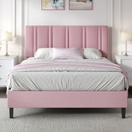DreamCurship Twin Size Bed Frame, Pink Twin Bed Frame with Headboard ...