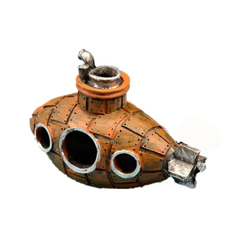Resin Submarine Ornaments Hollow Fish Shrimp Shelter Cave Aquarium Fish ...
