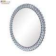 AUA CROWN 24 inches Round Home Mirror Wall Decor with Rhinestone and ...