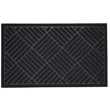 Mainstays Textures Crosshatch Polyester and Rubber Backed Doormat, 2' x ...