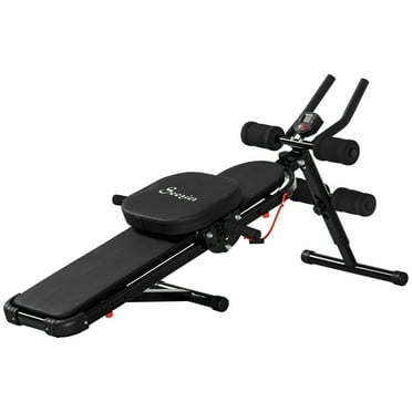 Costway Ab Machine with LCD Monitor Adjustable Abdominal Trainer ...