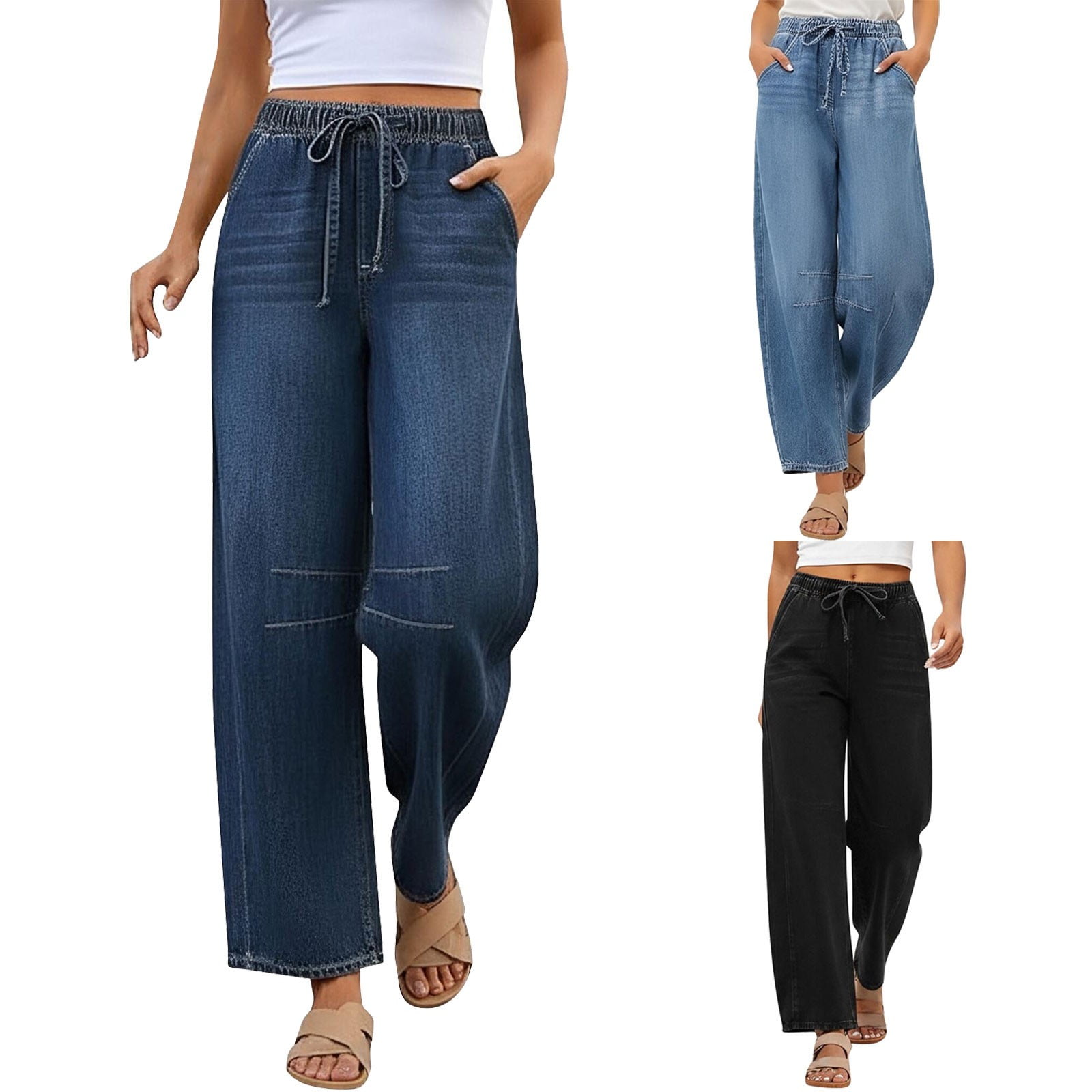 Click here for Sopatenor Women Barrel Jeans High Waisted Wide Leg... prices