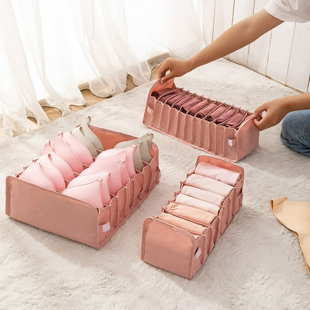Agiferg 3-piece Underwear Storage Box With Compartments Socks Bra And ...