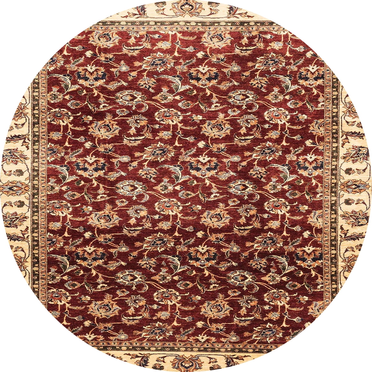 Ahgly Company Indoor Round Abstract Red Abstract Area Rugs, 8' Round ...