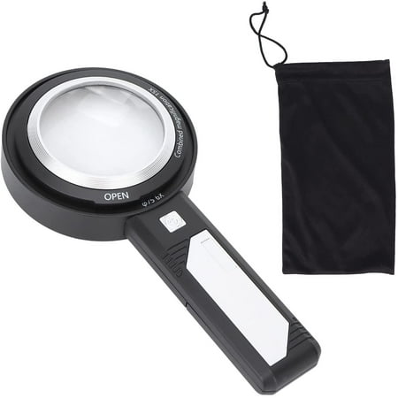 Magnifying Glass, Seniors 6X/15X Magnifying Glass 6 LED Lights Handheld ...