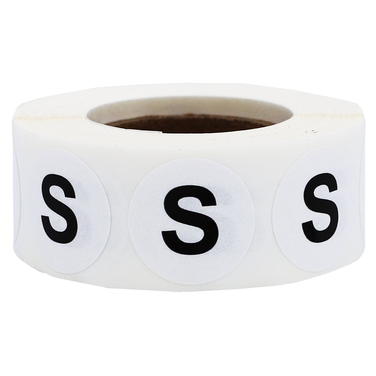 White Circle S Clothing Stickers | 0.75" Inch Round | 500 Pack ...