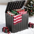 30 Gallon Resin Deck Box, Lockable Patio Outdoor Storage Box Waterproof ...