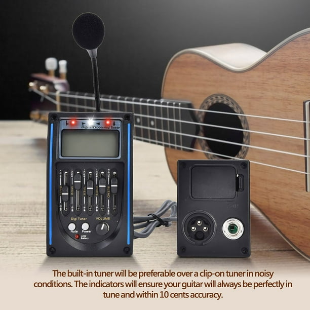 Guitar Pick Up,5 Band Preamp EQ Band Pickup Equalizer Digital Tuner ...