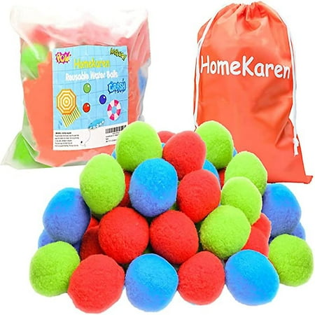 High Bounce 50 Reusable Water Balls - Highly Absorbent Cotton Splash ...