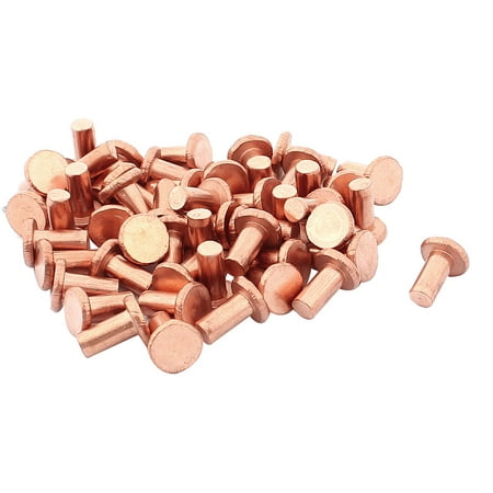 50 Pcs 13/64" Diameter 25/64" Long Shank Flat Head Bolts Copper Solid ...