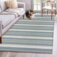 Blue Green Stripes Washable Rug 2.7x5 Area Rug for Living Room Bedroom ...