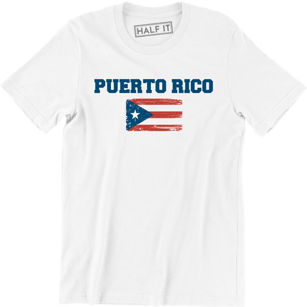 Half It - Puerto Rico Flag - PR Distress Flag Boricua Puerto Rican Men ...