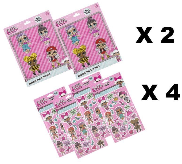 LOL Surprise Sticker Fun Pack with 8 Rhinestone Stickers and 48 sheets ...