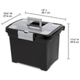 Medium Letter File Box Black: Plastic File Organizer with Handle ...
