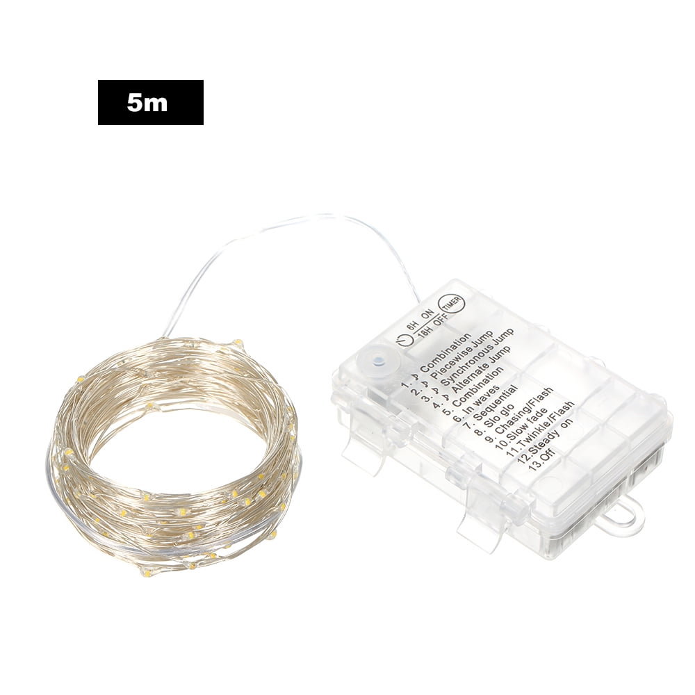 16.4ft/5m 50 LEDs Sound Activated Music String Lights 12V Battery ...