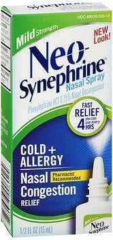 Neo-Synephrine Nasal Spray ,MILD Formula, 0.5-Ounce (Pack of 3 ...