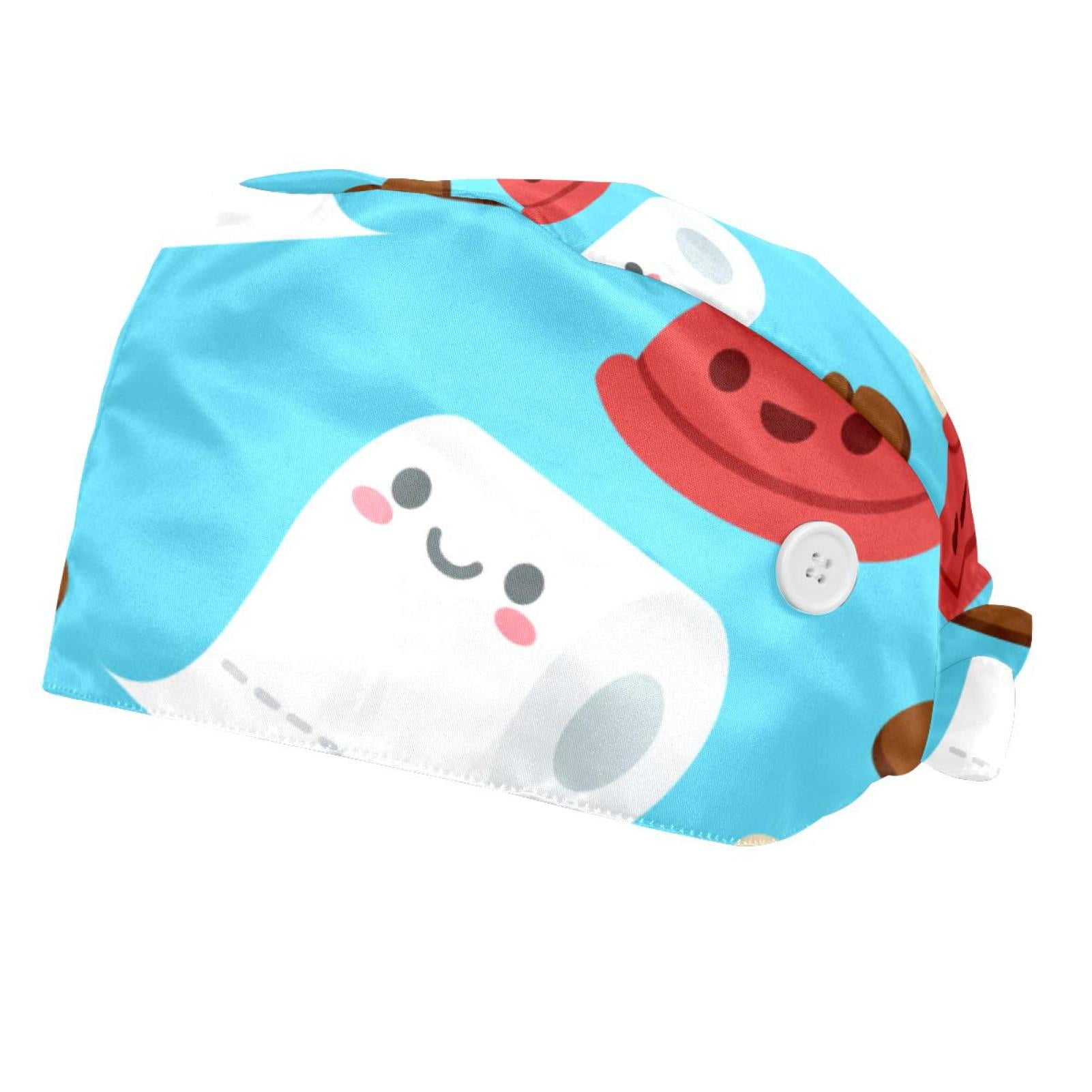 2PCS Working Cap with Buttons and Sweatband Adjustable Tie Back Hats ...